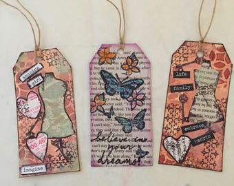 INSTANT DOWNLOAD Whimsical Dancing Butterflies Gift Tags