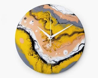Vibrant primary colors abstract art wall clock