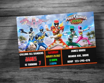 Power ranger invitation | Etsy