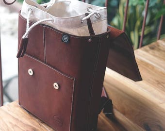 Leather backpack | Etsy