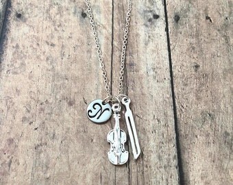 Violin Necklace Musical Instrument Jewelry Music Lovers