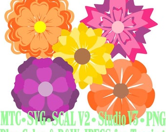 Layered flower svg | Etsy