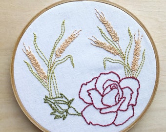 Wheat embroidery | Etsy