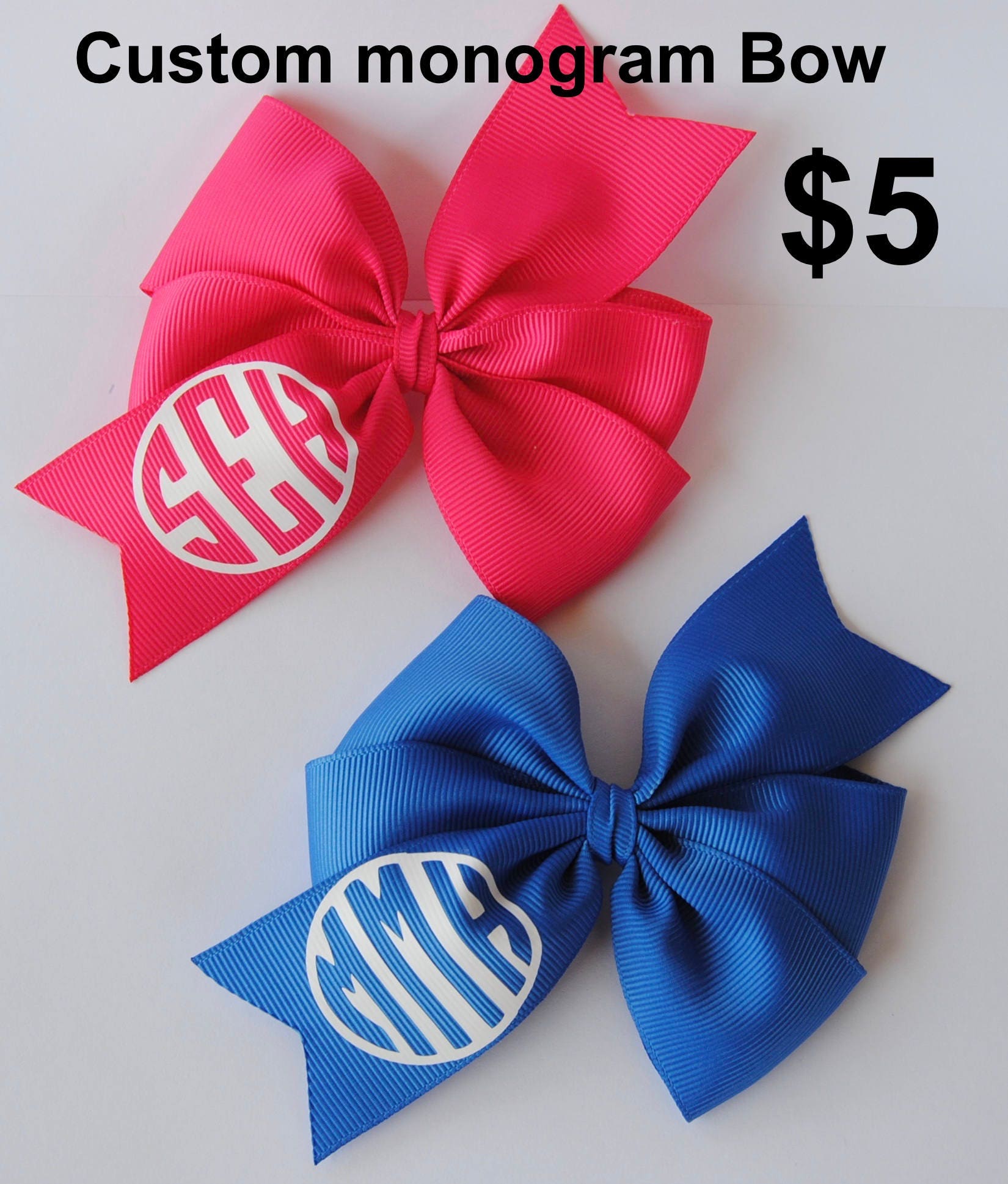 Monogram hair bow custom hair bow hair bow with initials
