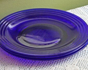 Blue glass plate | Etsy