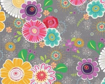 Modern floral fabric | Etsy