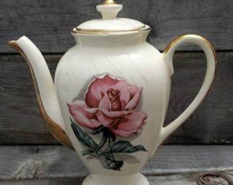 Gold trim teapot | Etsy