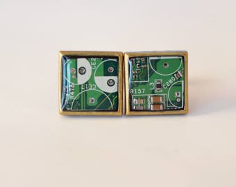 Green cufflinks | Etsy