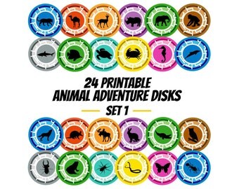 24 Set Animal Adventure Discs Inspired 4 PRINTABLE