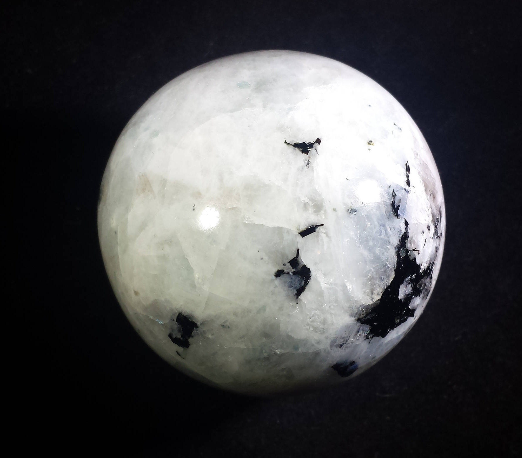 LARGE RAINBOW MOONSTONE Sphere Natural Stone Hand Carved