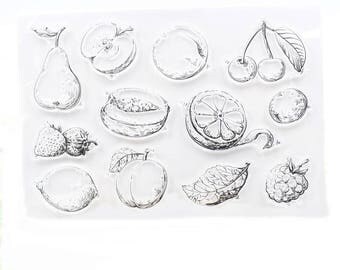 Fruit rubber stamp | Etsy