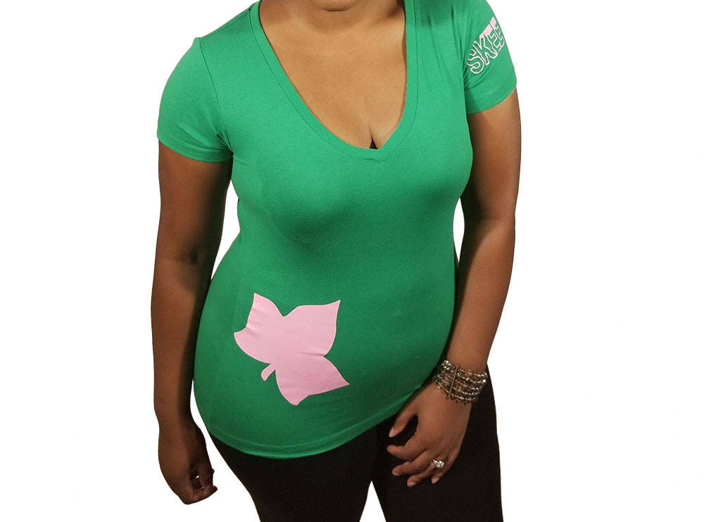 AKA Sorority TShirt Green Ivy W Skee Wee Sleeve Alpha AKA Sorority TShirt Green Ivy W Skee Wee Sleeve Alpha