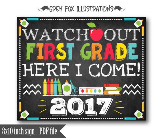 Items similar to Watch Out First Grade Here I Come Sign, School Sign ...