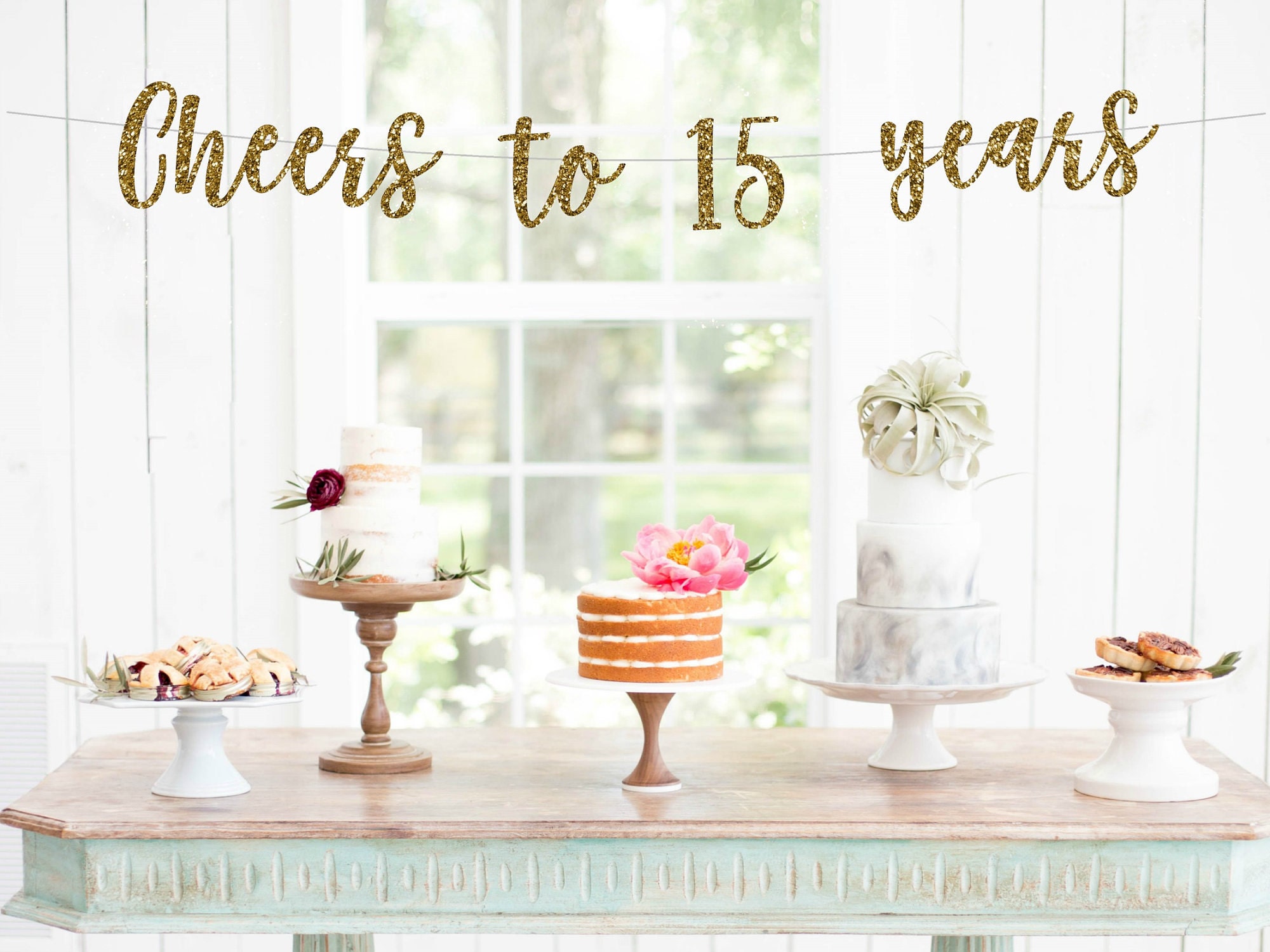 Cheers to 15 Years Banner l 15 years loved l 15th Anniversary