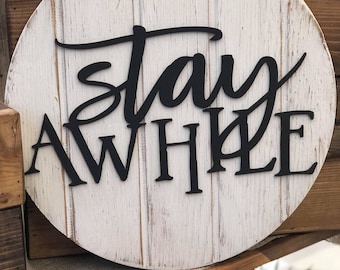 Stay awhile | Etsy