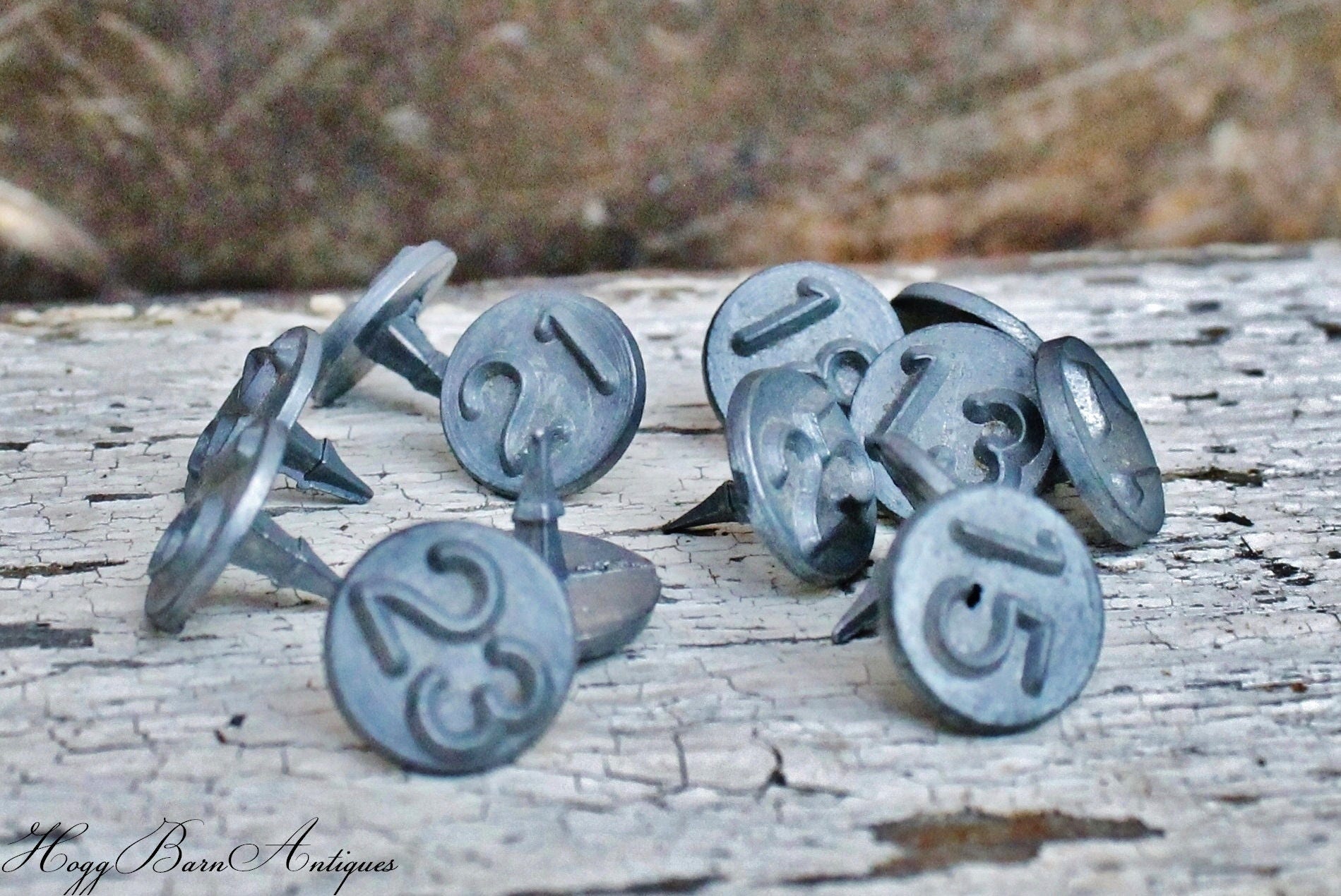 Vintage Metal Number Tack Industrial Salvage Farmhouse Decor