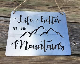 Mountain metal art | Etsy