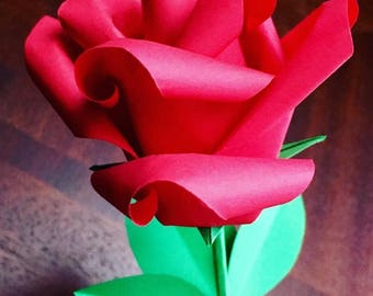 Red paper roses | Etsy