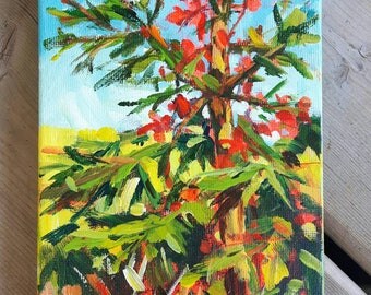 Evergreen painting | Etsy