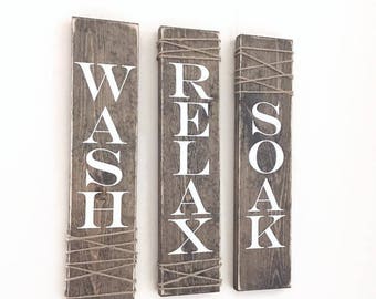 Rustic bathroom sign | Etsy