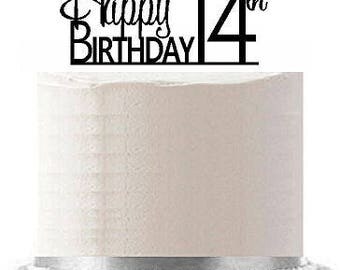 14th cake topper | Etsy