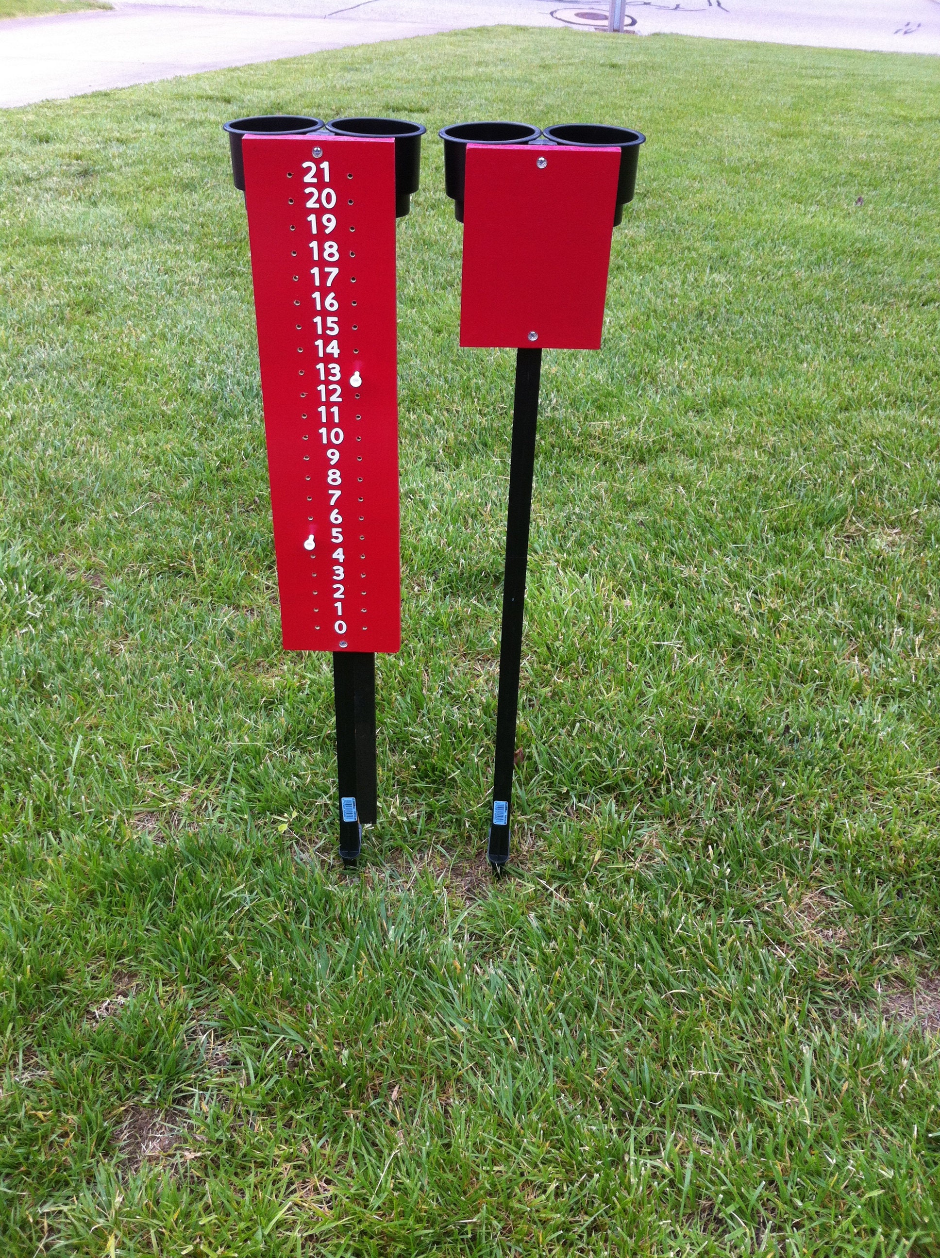 Cornhole scoreboard with beverage holdersCornholeLawn