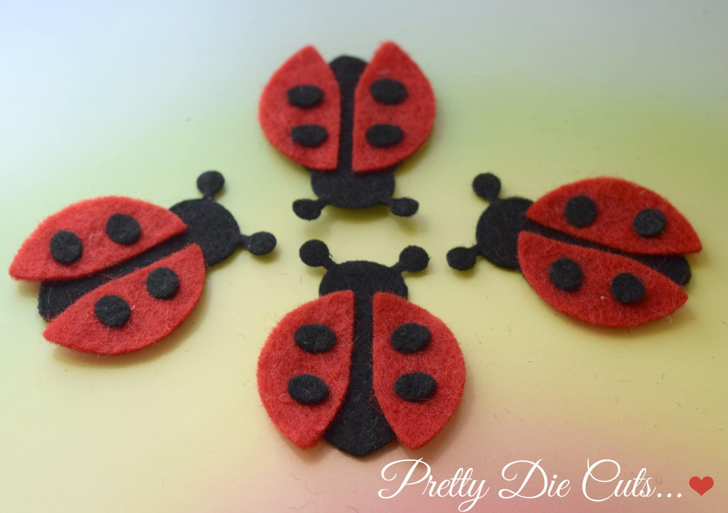 Felt Ladybirds style 2 felt ladybugs craft insects felt