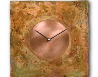 Copper wall clock | Etsy