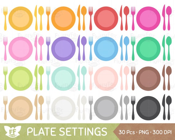 Plate Setting Clipart Meal Settings Clip Art Plates Utensils
