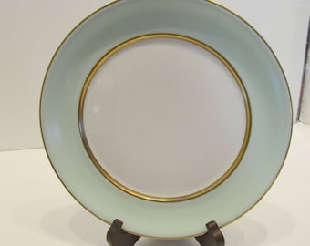 Vintage Pope Gosser Gravy Boat Black and Gold Band Pink