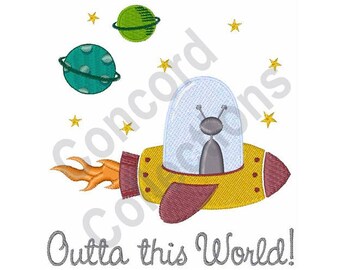 Space machine embroidery design set. BLAST OFFFF.... Astronaut