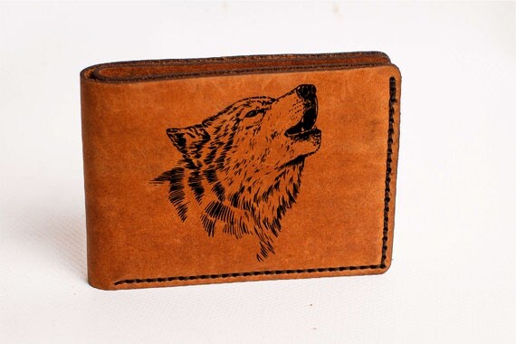 Wolf Wallet Mens Wallet Leather wallet Wolf coins wallet