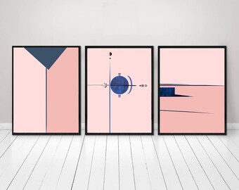 Pink abstract art | Etsy