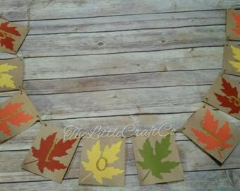 Fall leaf banner | Etsy