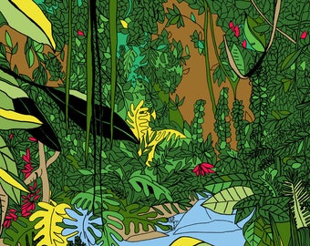 Forest drawing | Etsy