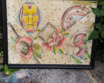 Grim Reapers: Traditional Tattoo Flash Sheet