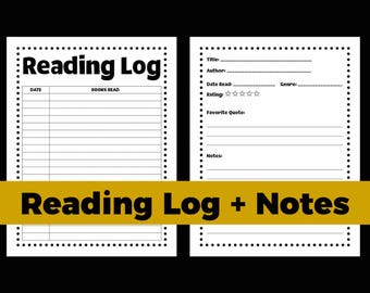 Reading log | Etsy