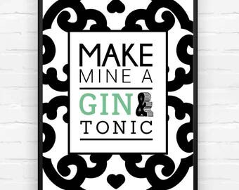 Gin print | Etsy