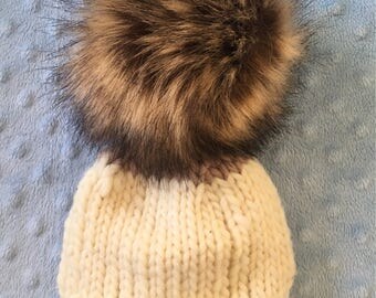 Baby pom pom hat | Etsy