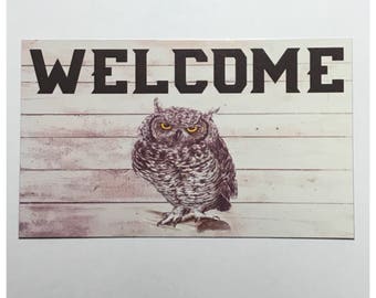 Owl welcome sign | Etsy