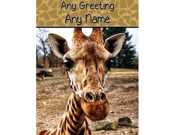 Giraffe card | Etsy