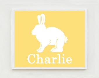 Bunny rabbit art | Etsy