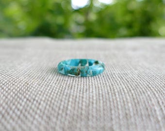 Blue resin ring | Etsy