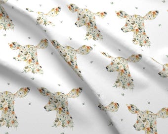 Floral deer fabric | Etsy