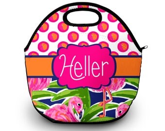 Flamingo lunch bag | Etsy