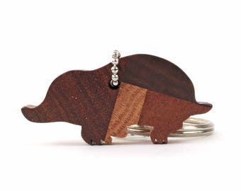 Duck Silhouette Key Chain Simple Outline Wood Duck Key Ring