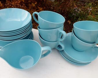 Turquoise dinnerware | Etsy