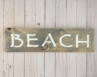Wooden beach signs | Etsy