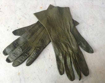 Olive green gloves | Etsy