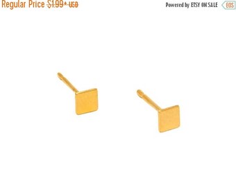 Square gold earrings | Etsy